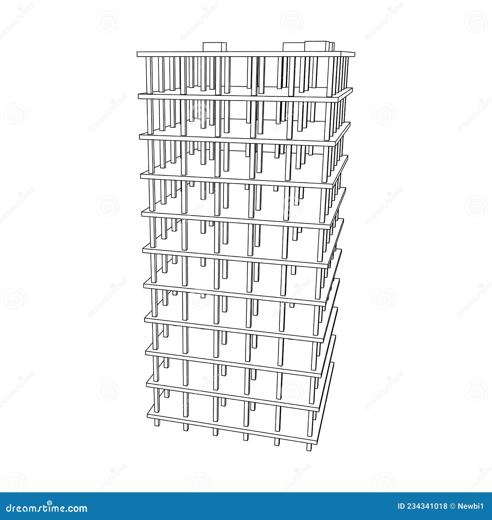 Building Under Construction. Wireframe Low Poly Mesh Stock Vector ...