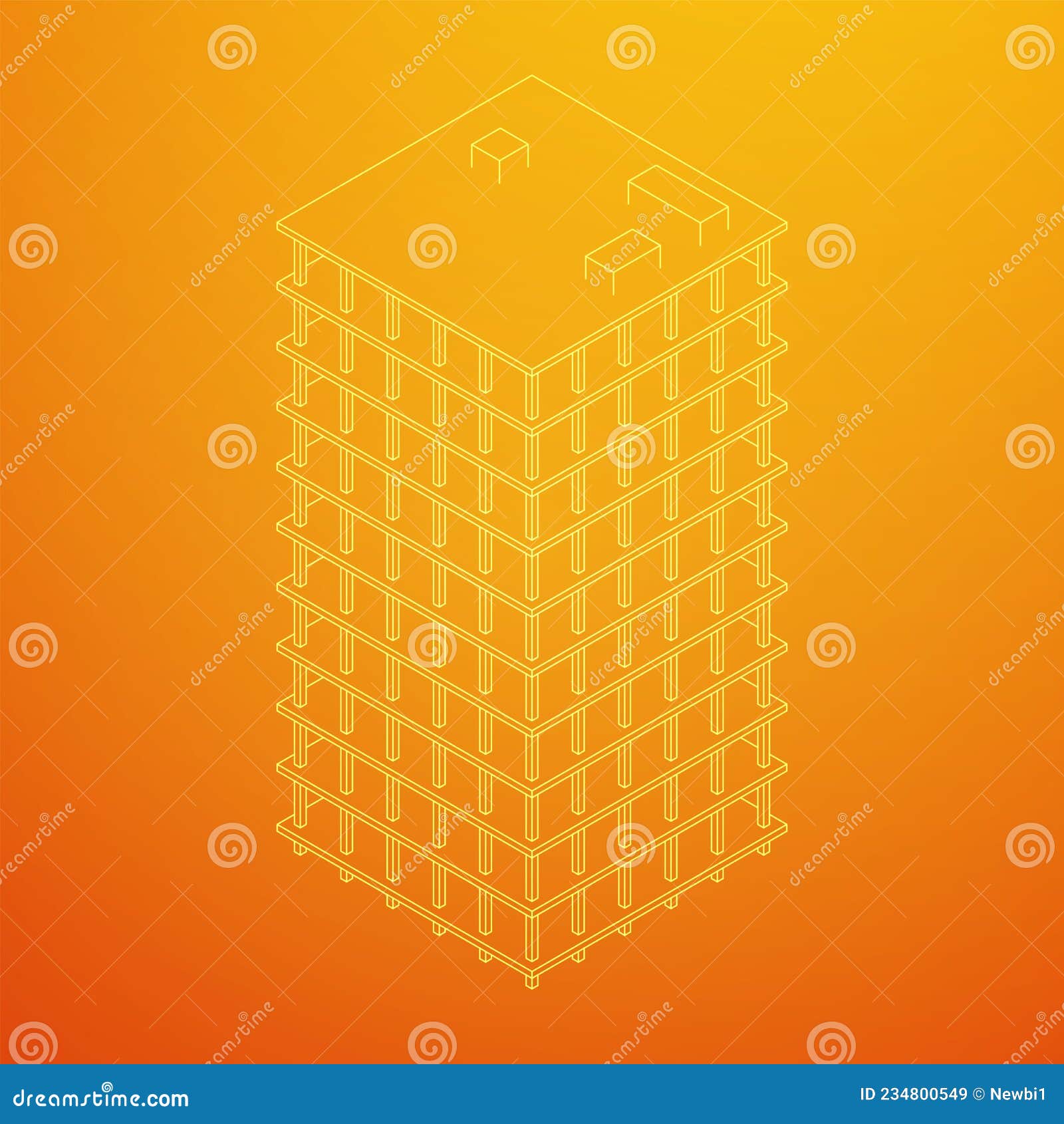 Building Under Construction. Wireframe Low Poly Mesh Stock Vector ...