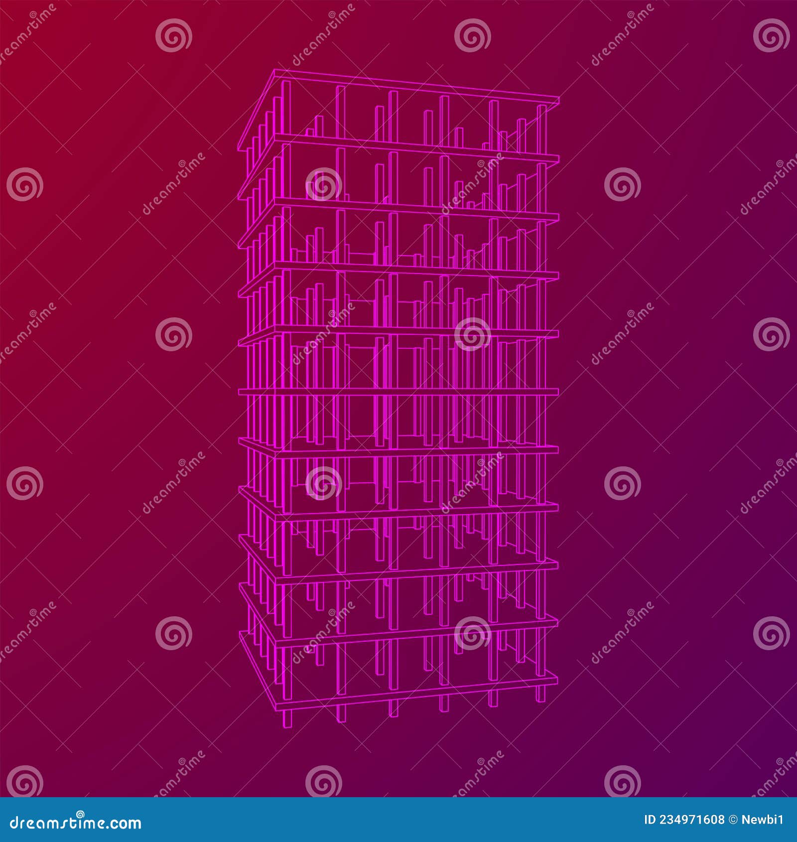 Building Under Construction. Wireframe Low Poly Mesh Stock Vector ...