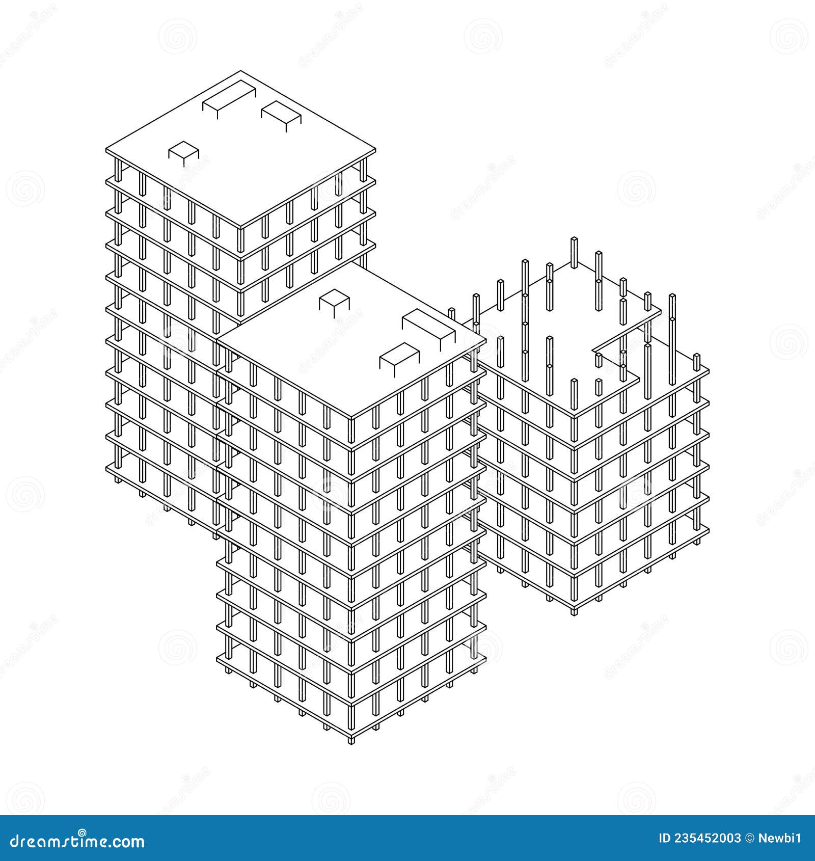 Building Under Construction. Wireframe Low Poly Mesh Stock Vector ...