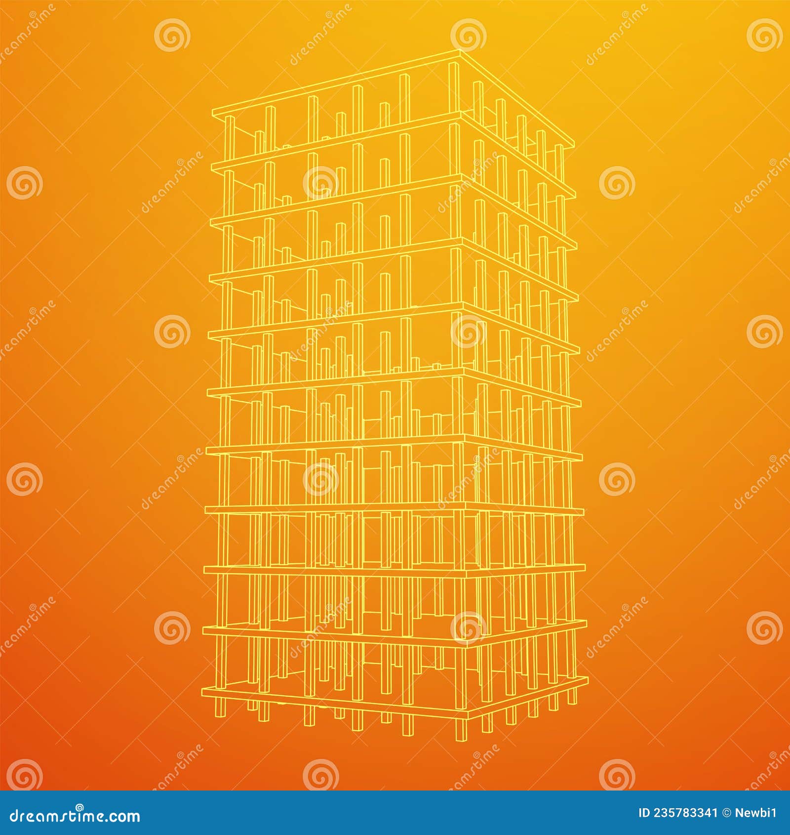 Building Under Construction. Wireframe Low Poly Mesh Stock Vector ...
