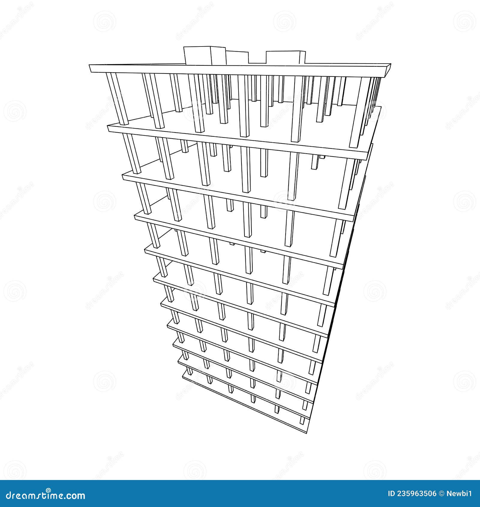 Building Under Construction. Wireframe Low Poly Mesh Stock Vector ...
