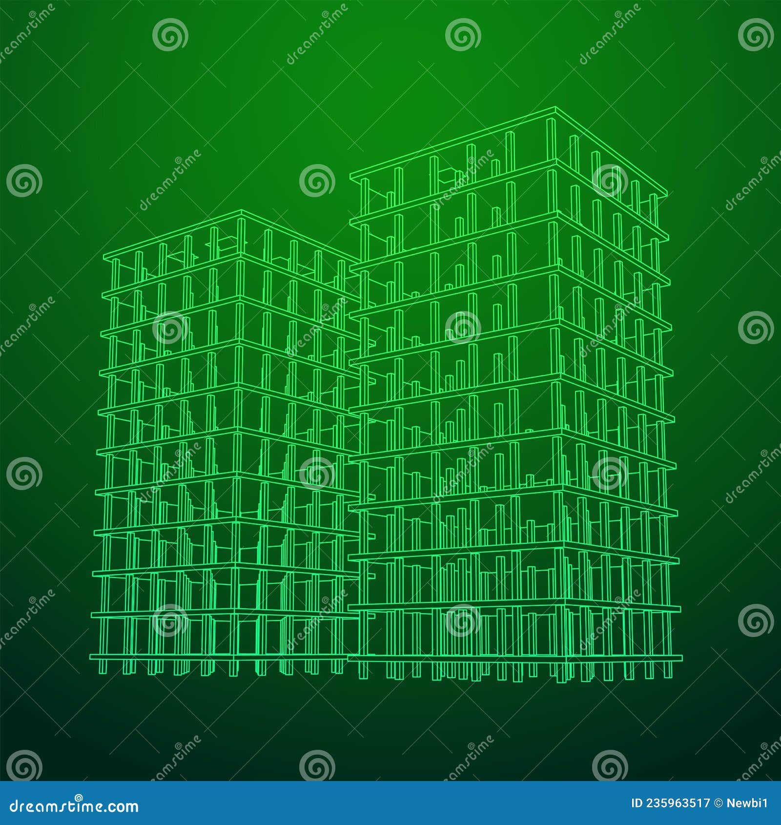 Building Under Construction. Wireframe Low Poly Mesh Stock Vector ...