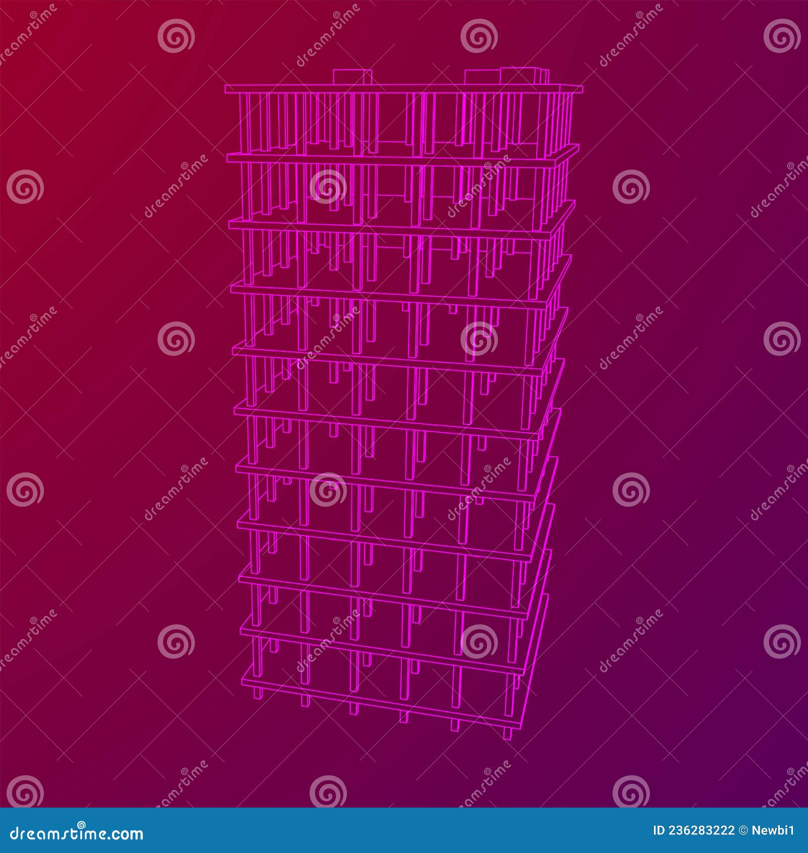 Building Under Construction. Wireframe Low Poly Mesh Stock Vector ...
