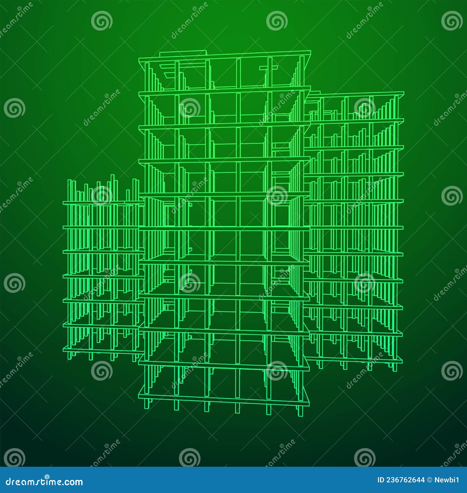 Building Under Construction. Wireframe Low Poly Mesh Stock Vector ...