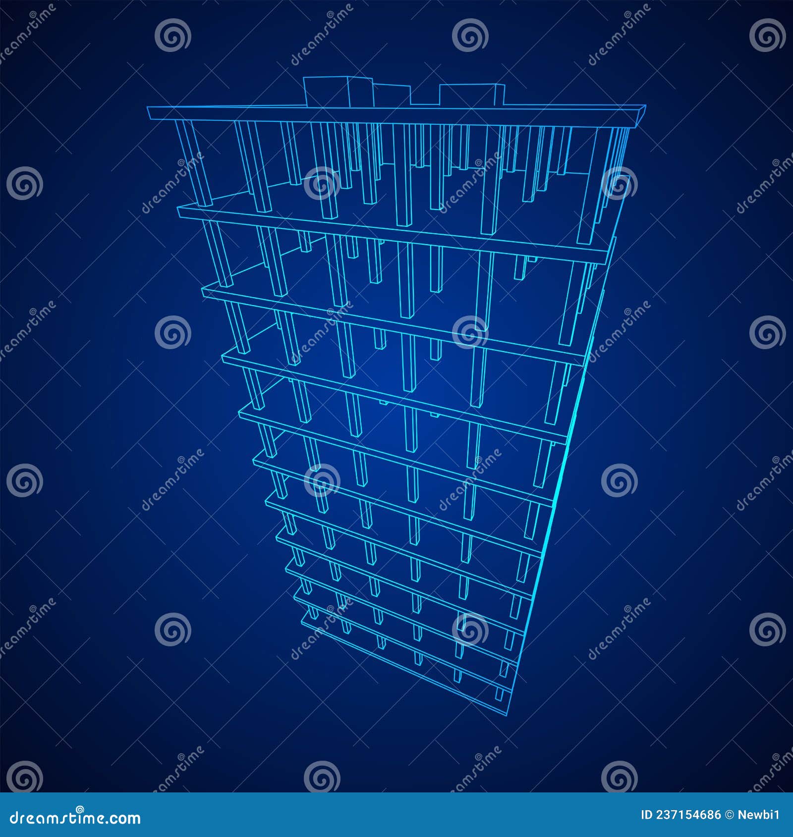 Building Under Construction. Wireframe Low Poly Mesh Stock Vector ...
