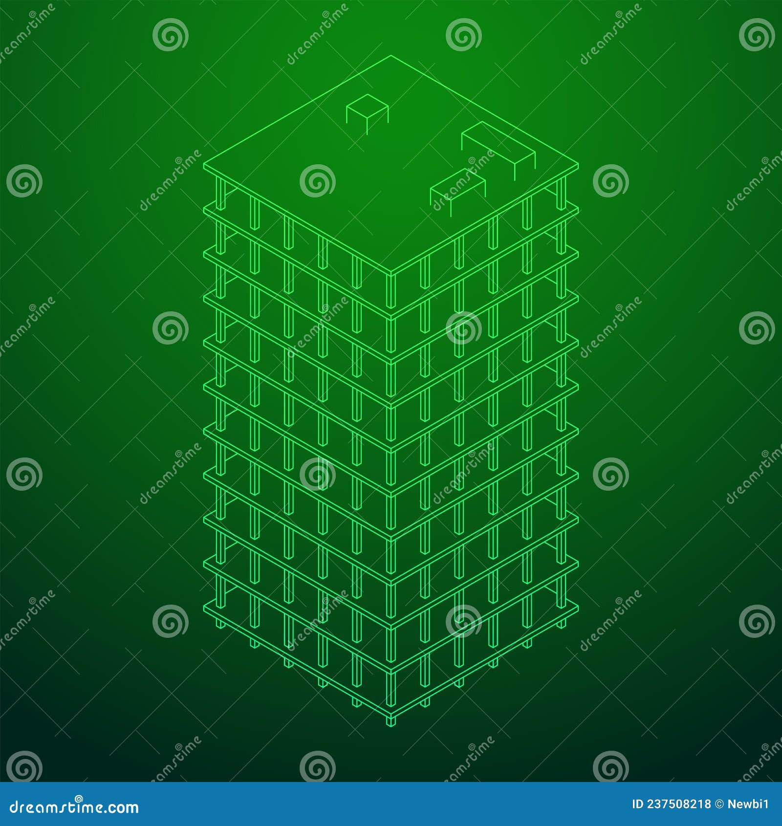 Building Under Construction. Wireframe Low Poly Mesh Stock Vector ...
