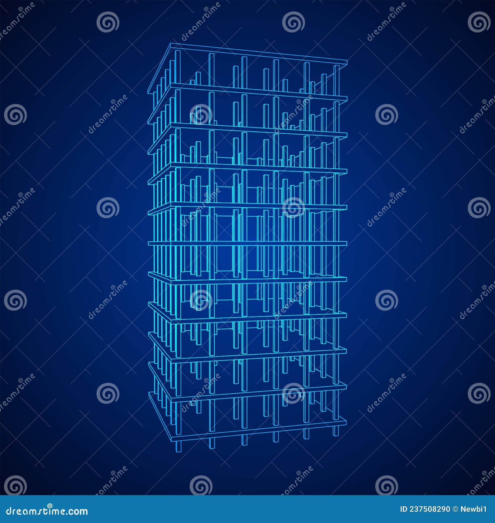 Building Under Construction. Wireframe Low Poly Mesh Stock Vector ...