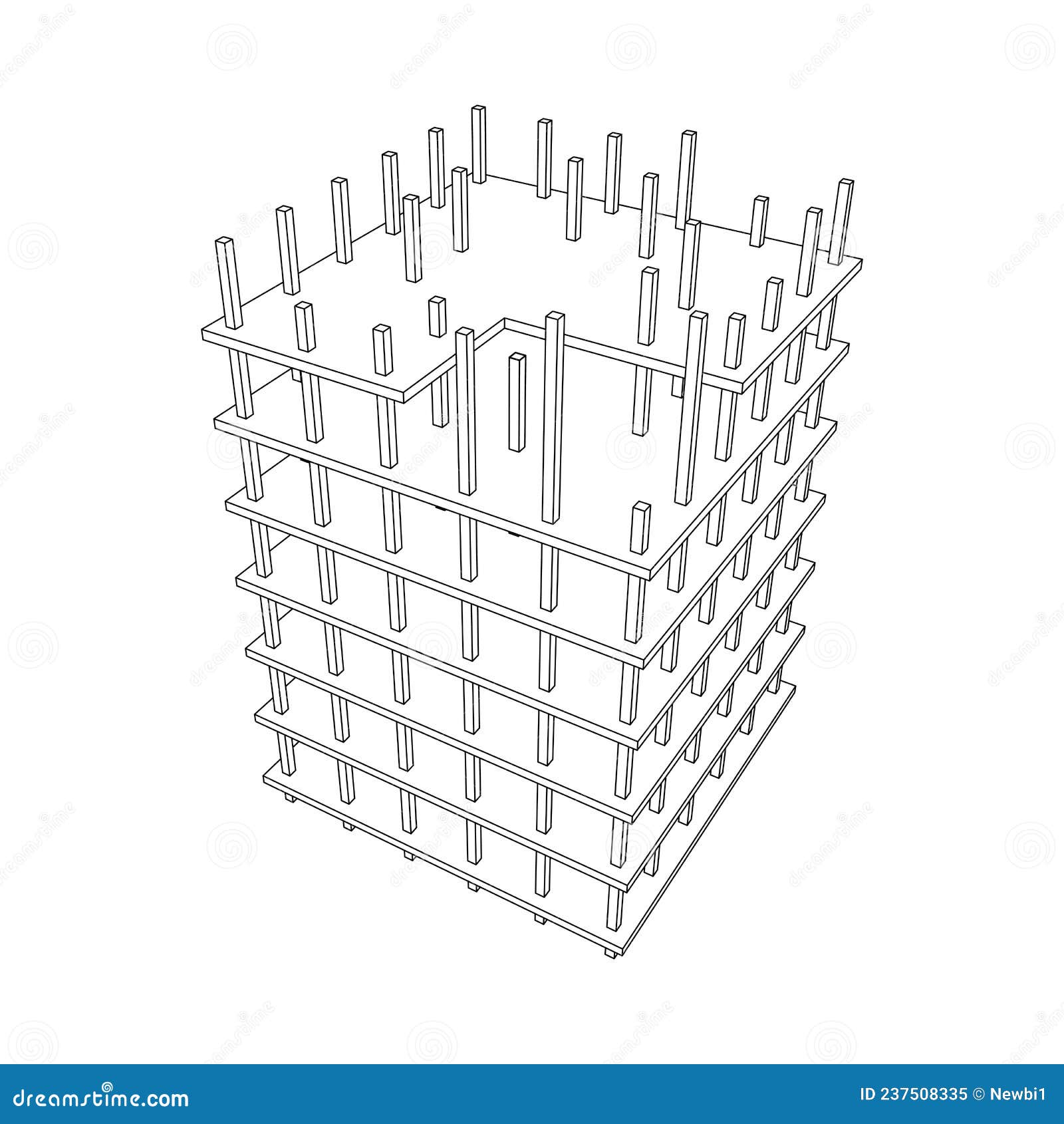 Building Under Construction. Wireframe Low Poly Mesh Stock Vector ...