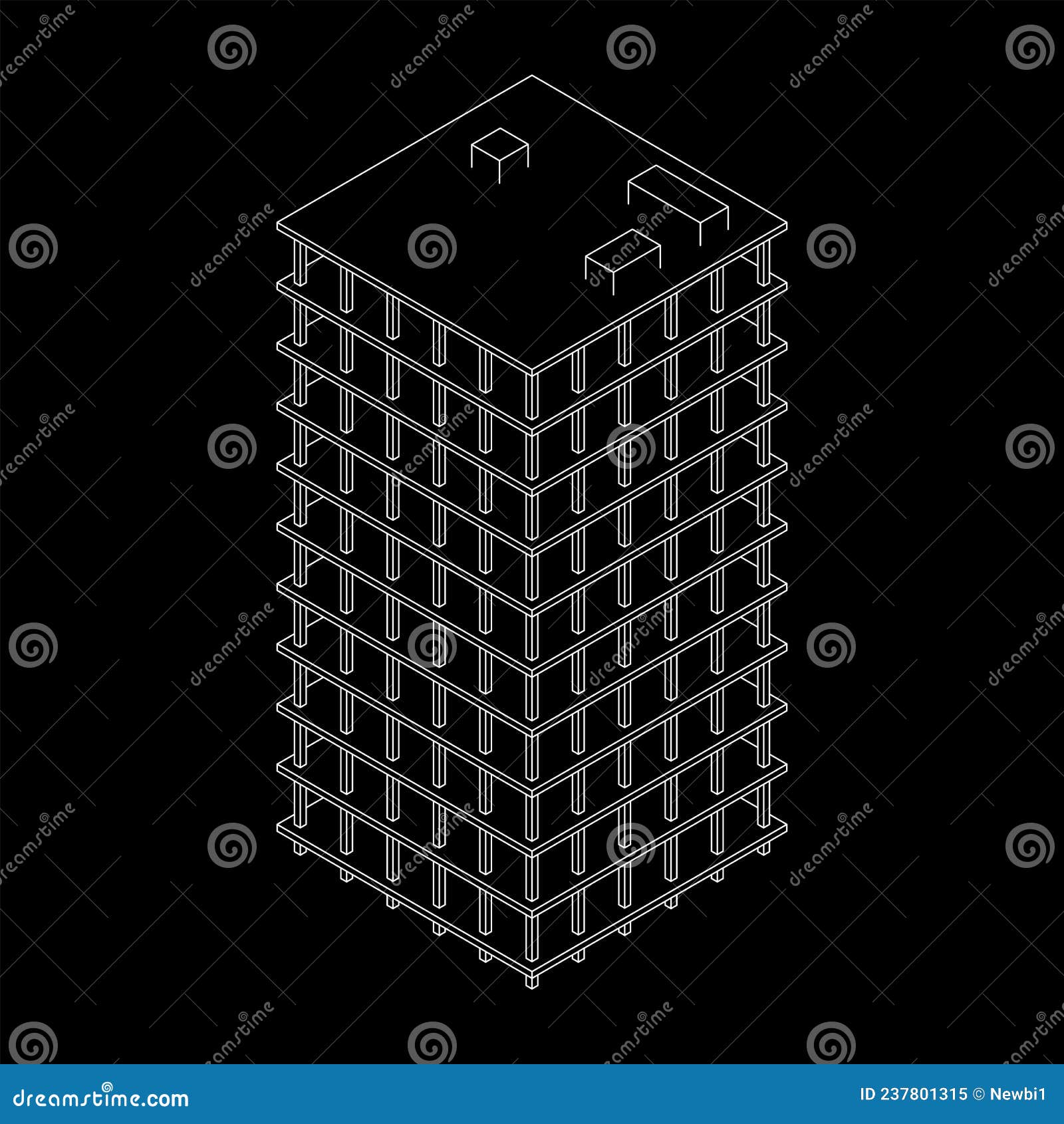Building Under Construction. Wireframe Low Poly Mesh Stock Vector ...