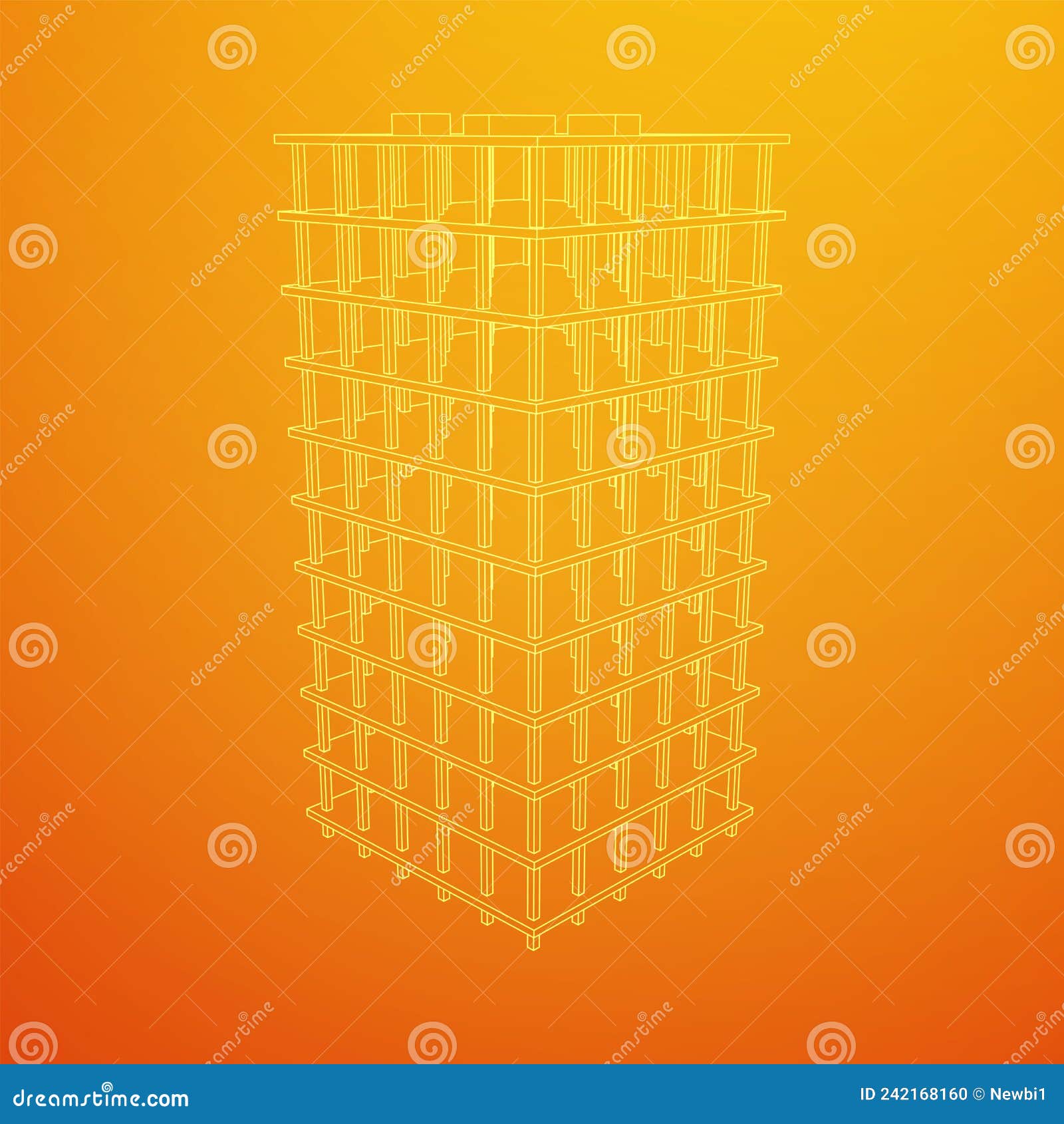 Building Under Construction. Wireframe Low Poly Mesh Stock Vector ...