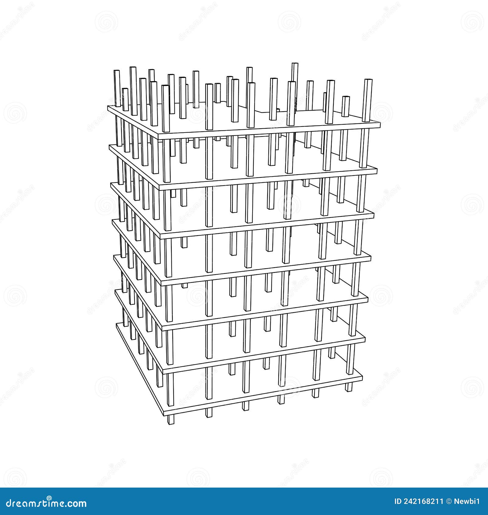 Building Under Construction. Wireframe Low Poly Mesh Stock Vector ...