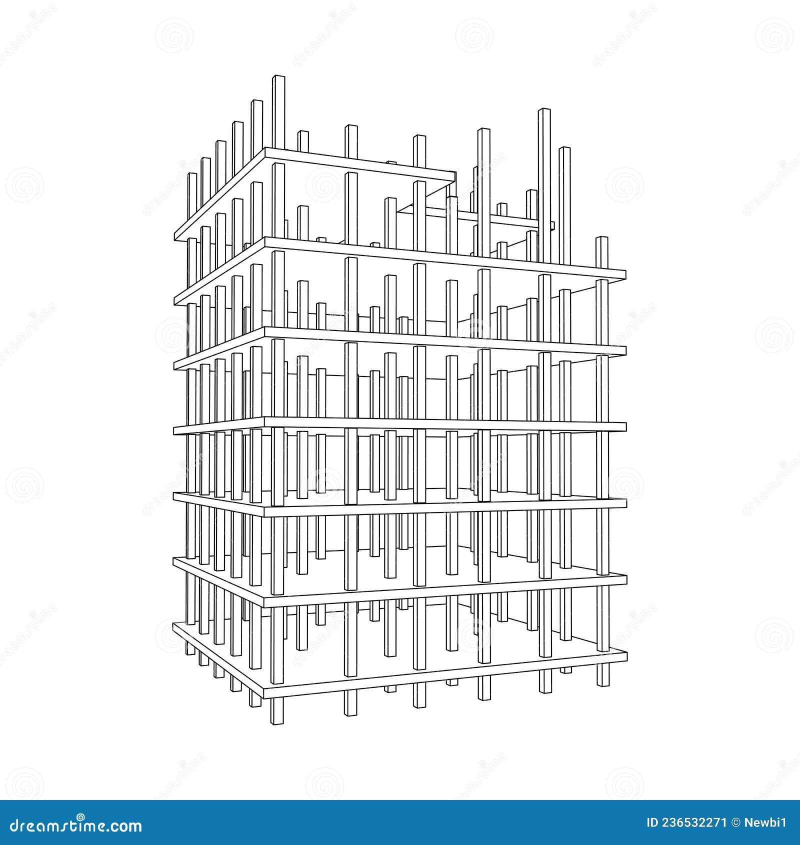 Building Under Construction. Wireframe Low Poly Mesh Stock Vector ...