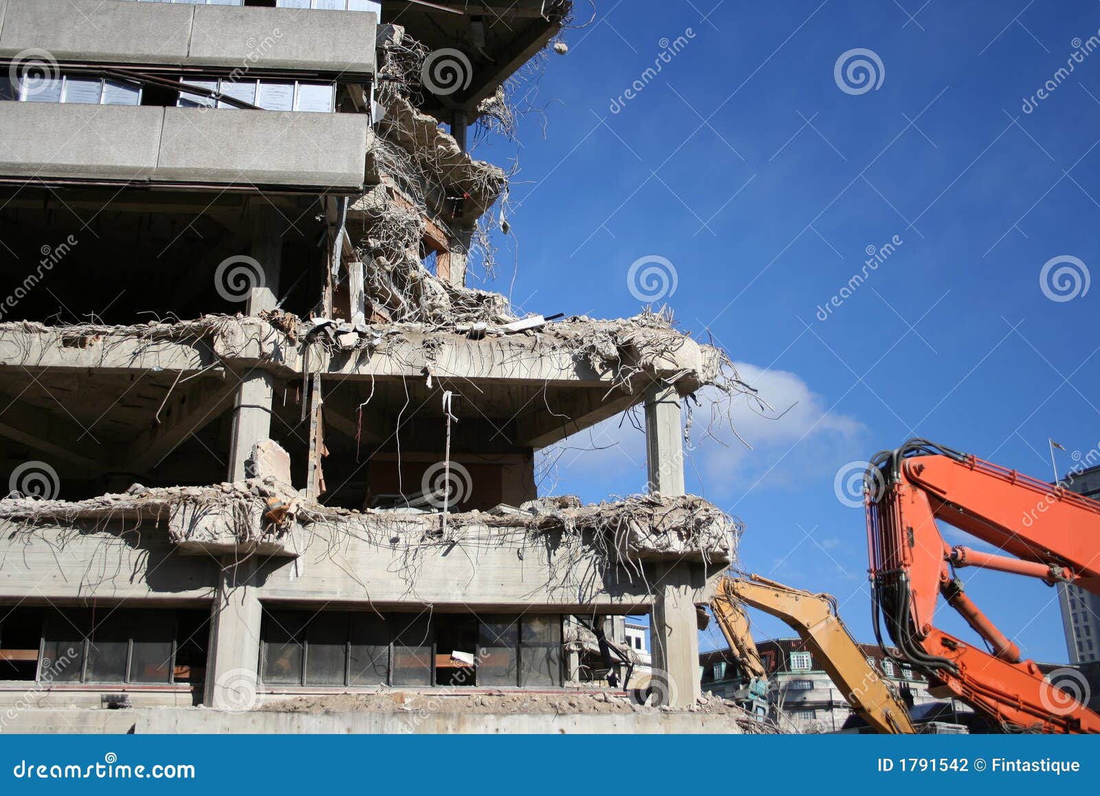 Building under demolition stock photo. Image of cement - 1791542