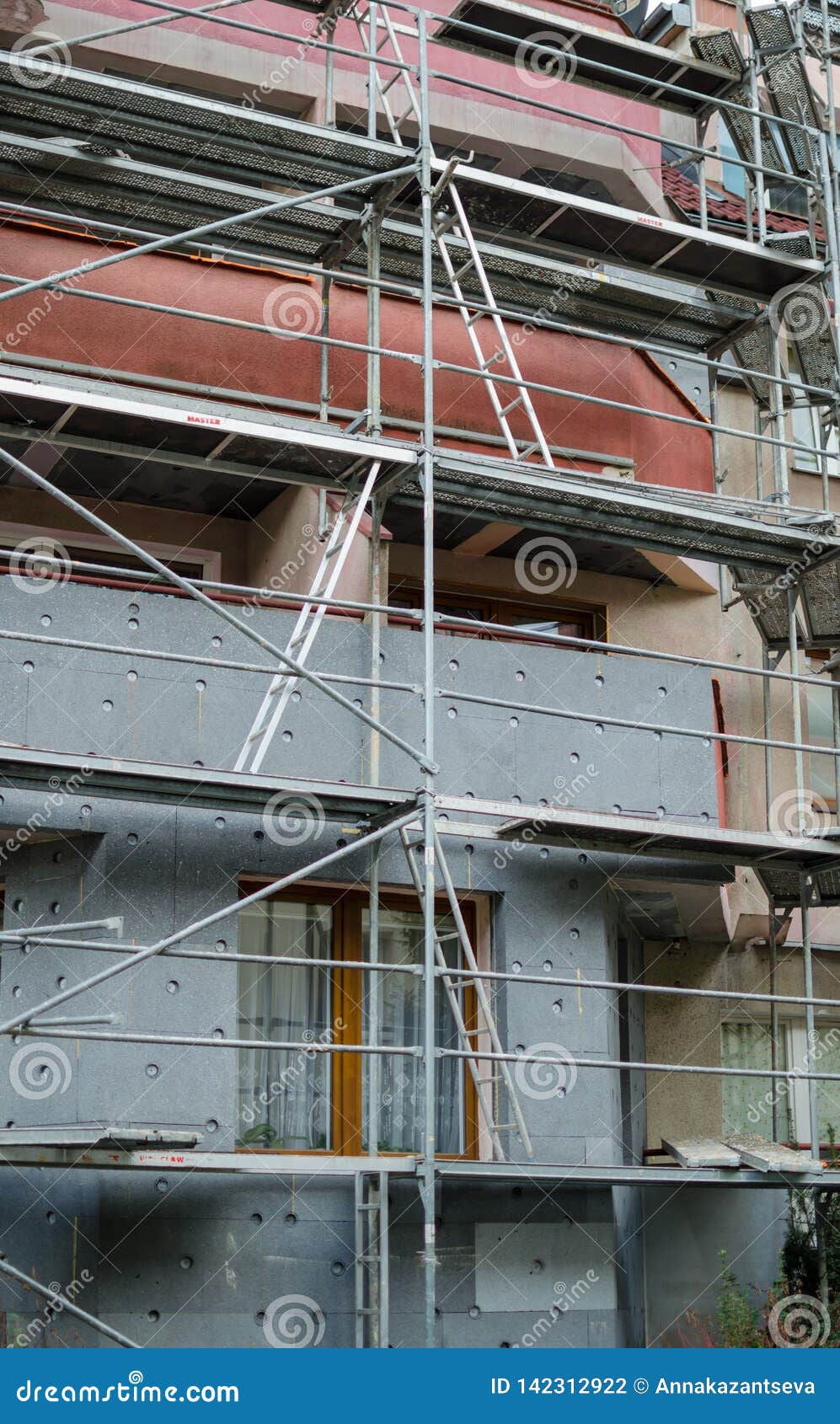 Building Under Reconstruction. Wall Insulation Stock Photo - Image of ...