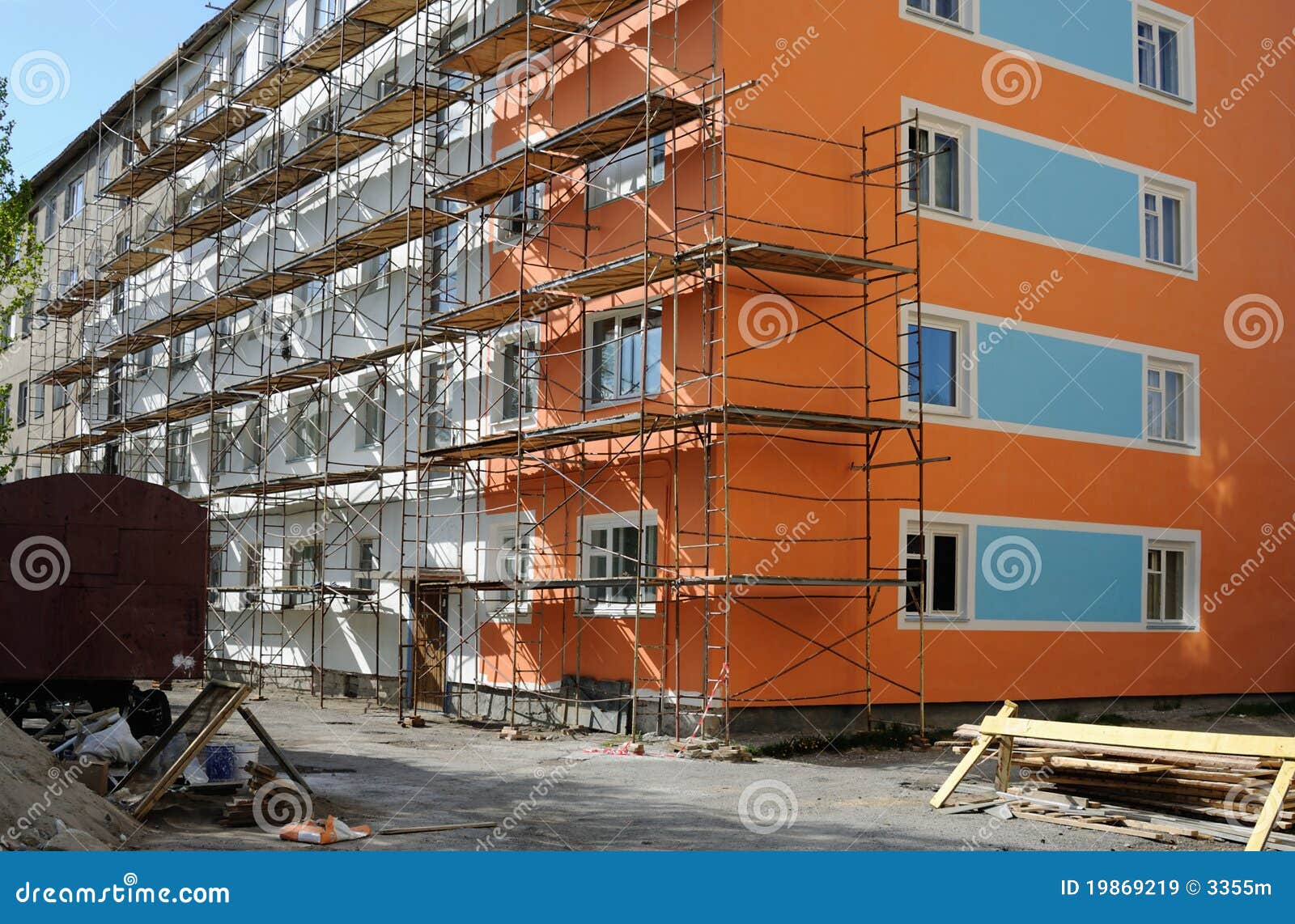 Building under repair. stock image. Image of sunlight - 19869219