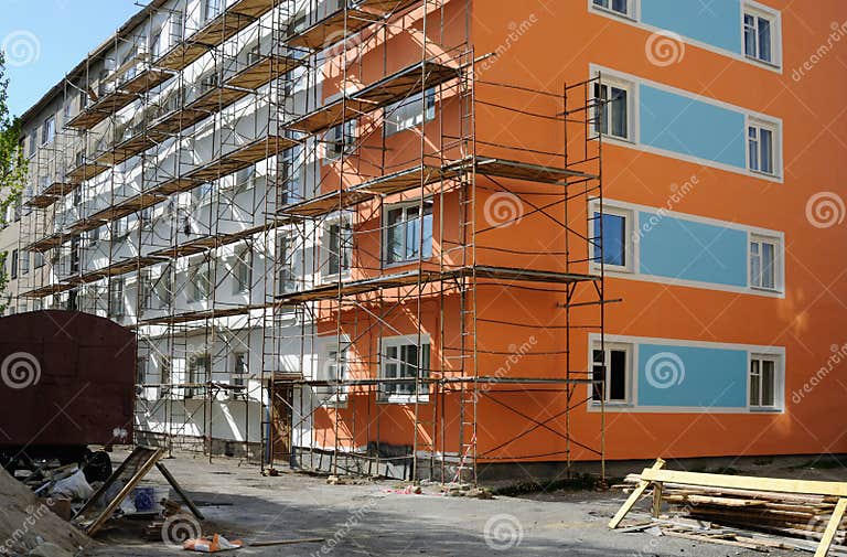 Building under repair. stock image. Image of sunlight - 19869219