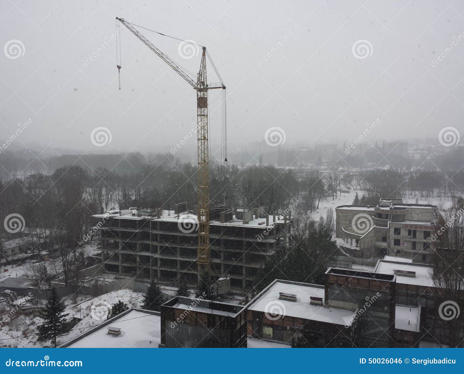 Building under snow stock photo. Image of building, snow - 50026046