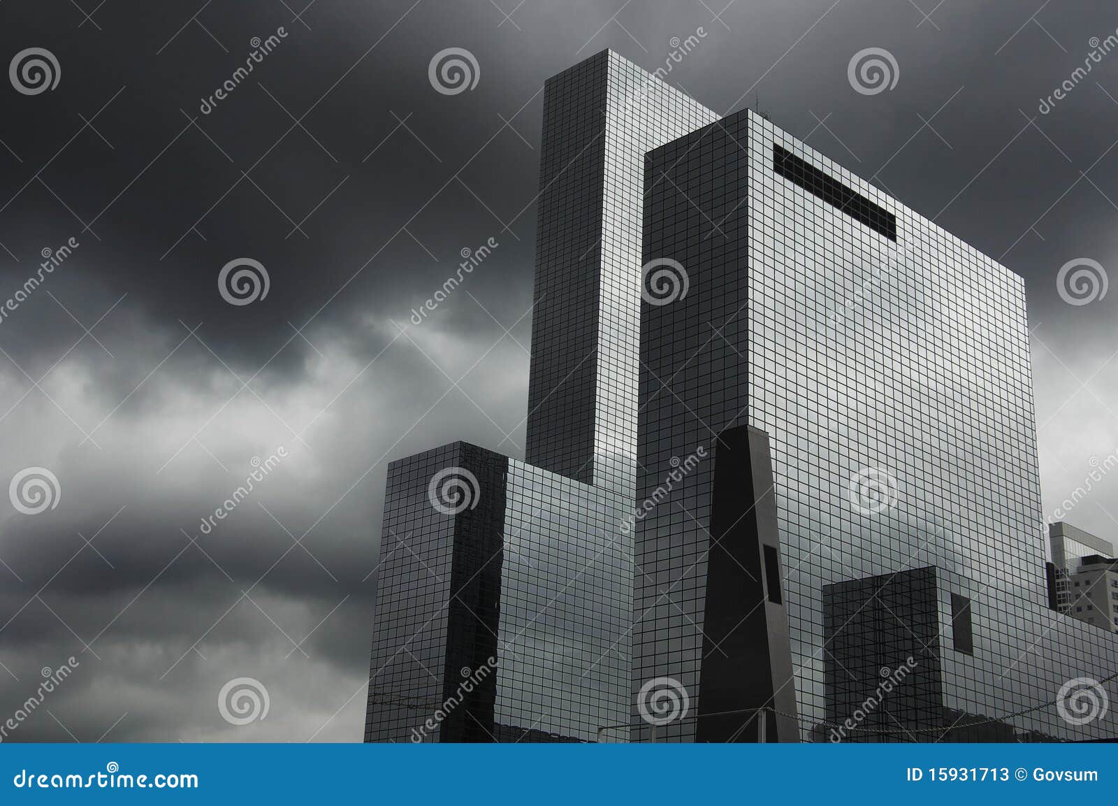 Building under the storm stock image. Image of finace - 15931713