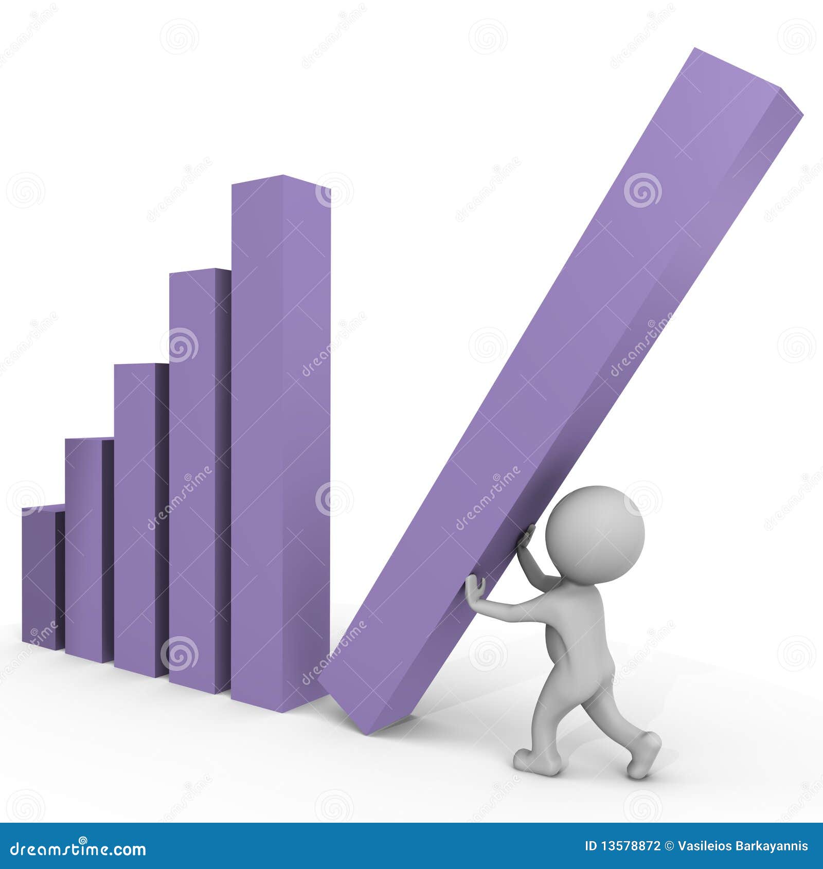 Building Up the Charts - a 3d Image Stock Illustration - Illustration ...
