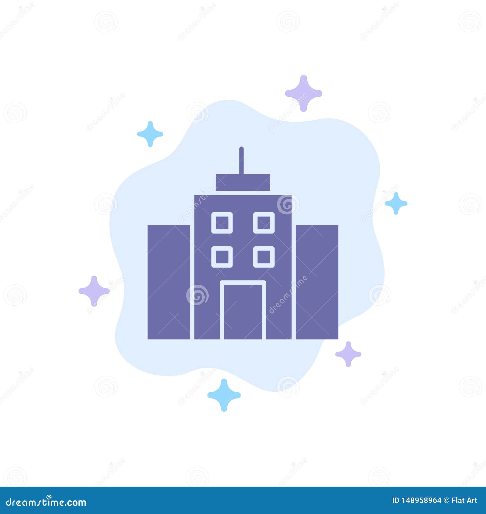 Building, User, Office, Interface Blue Icon on Abstract Cloud ...