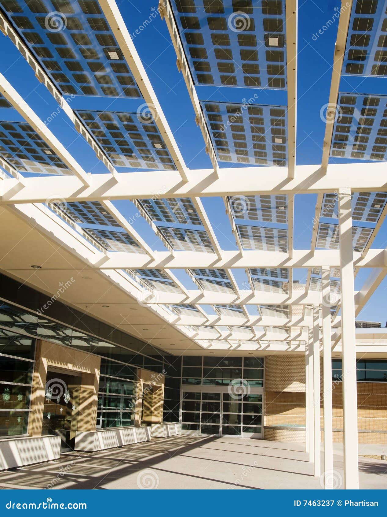 Building Utilizing Solar Energy Cells Stock Image - Image of science ...