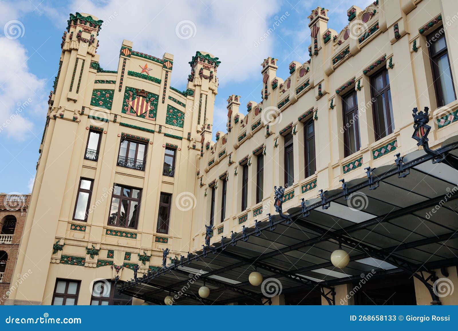 Building of Valencia North Station in Valencia, Spain Stock Image ...
