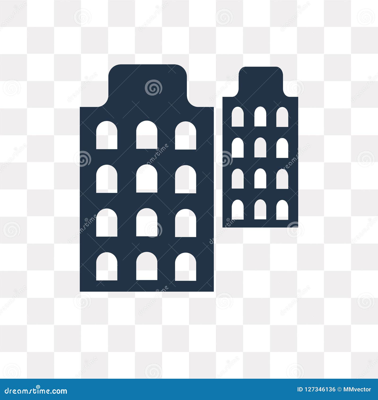 Building Vector Icon Isolated on Transparent Background, Building ...