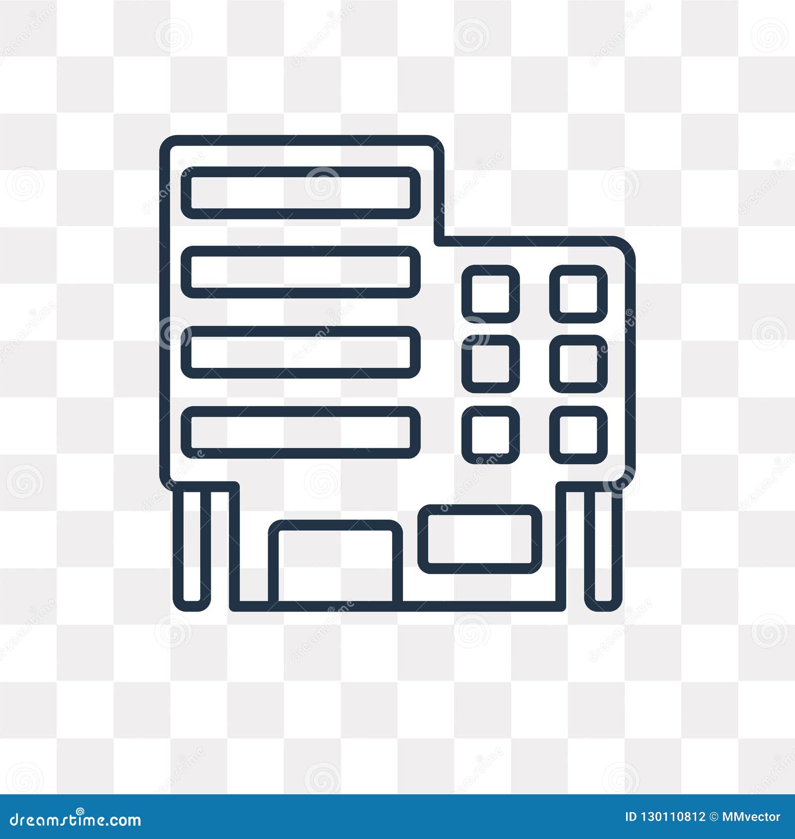 Building Vector Icon Isolated on Transparent Background, Linear Stock ...
