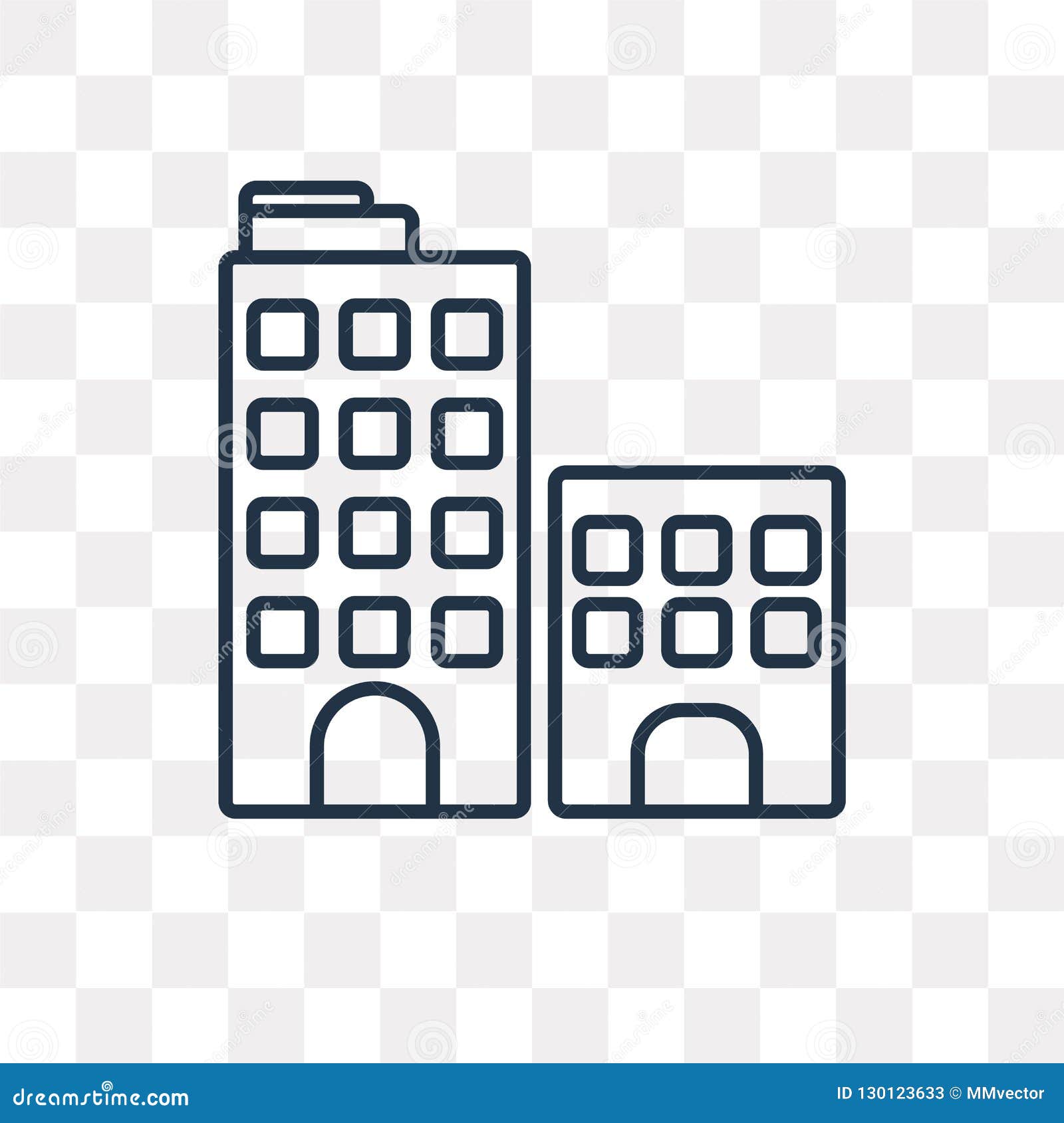 Building Vector Icon Isolated on Transparent Background, Linear Stock ...
