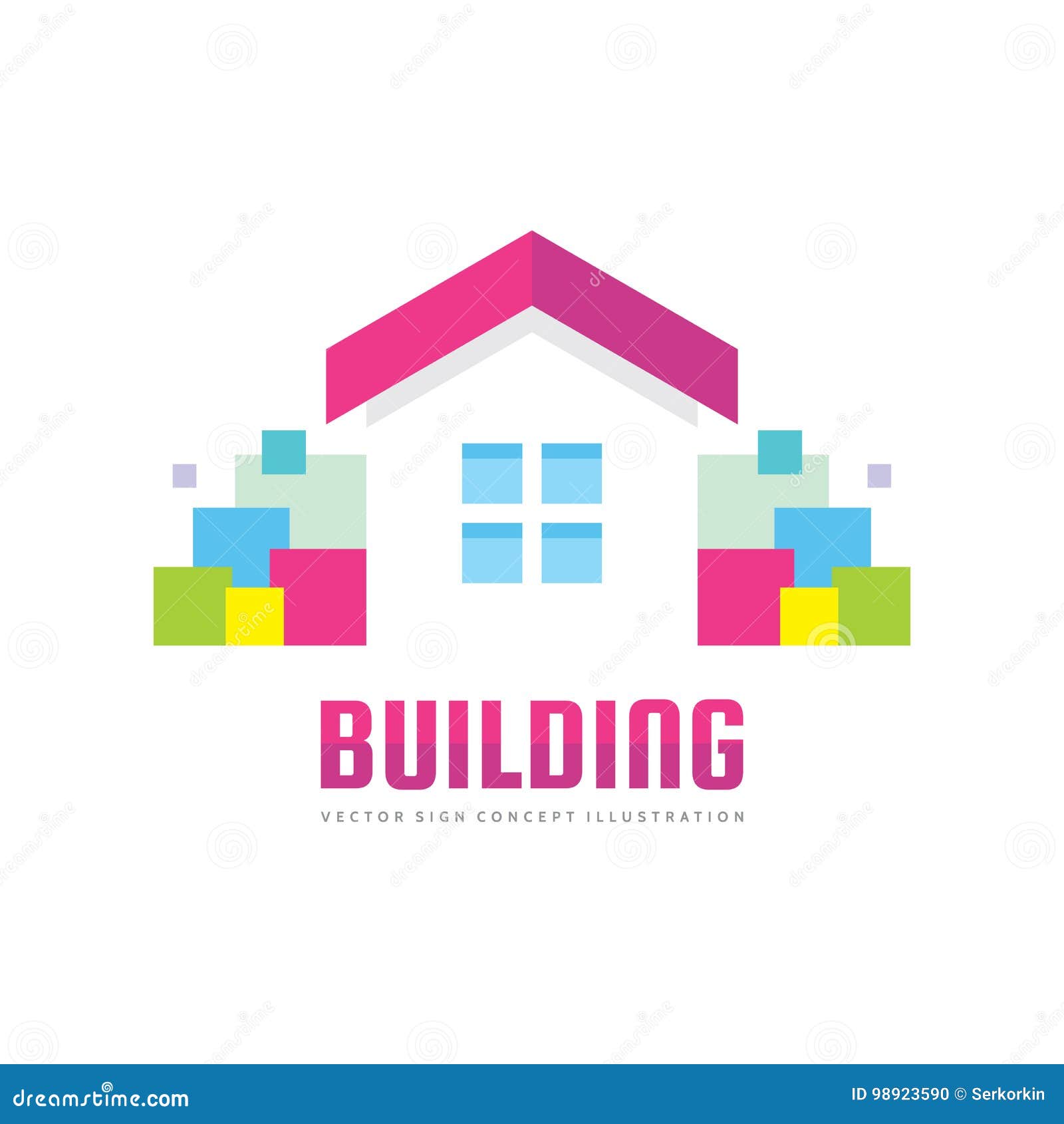 Building - Vector Logo Concept Illustration in Flat Style for ...