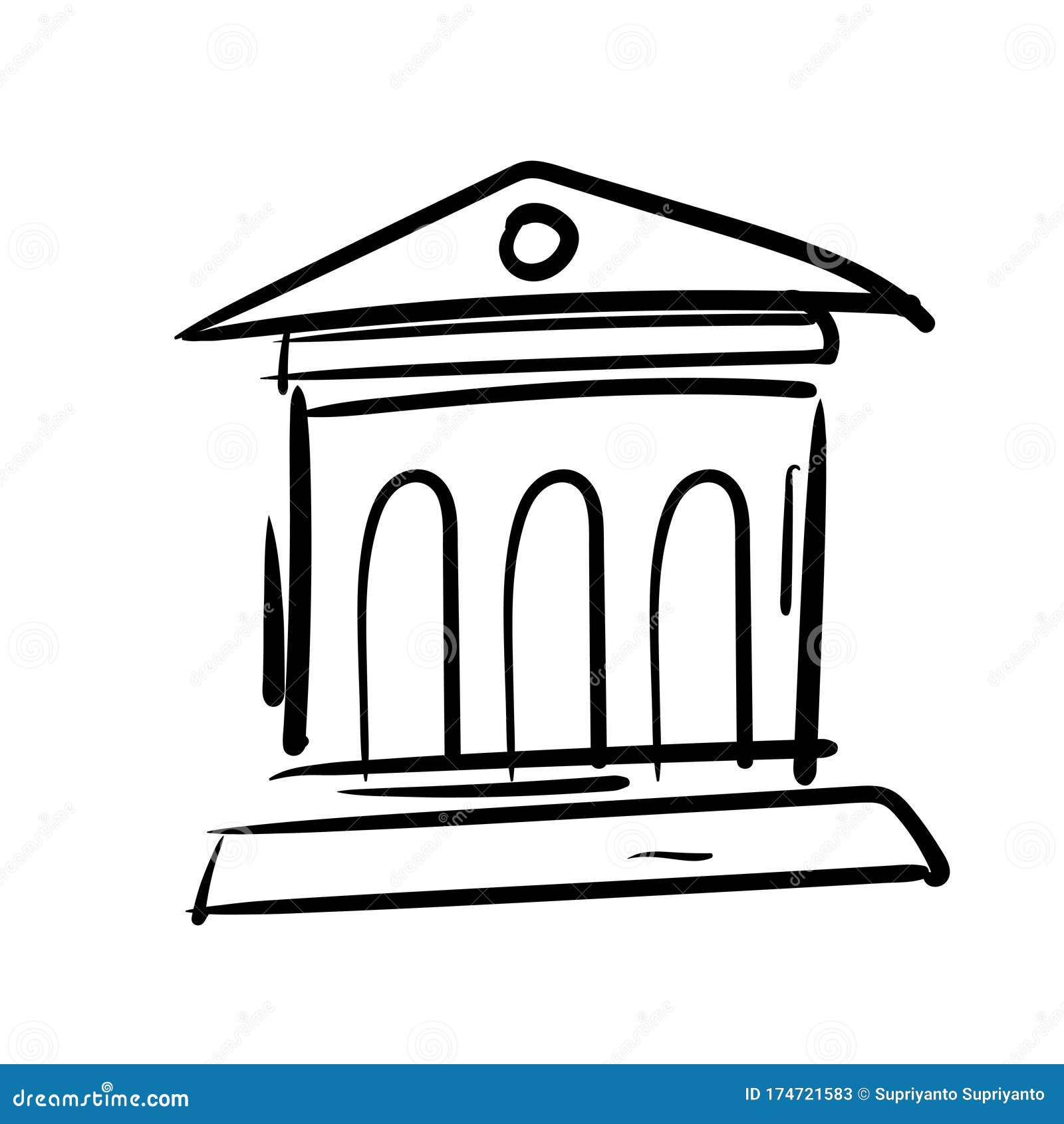 Building Sketch Doodle Illustration School and Office Stock ...