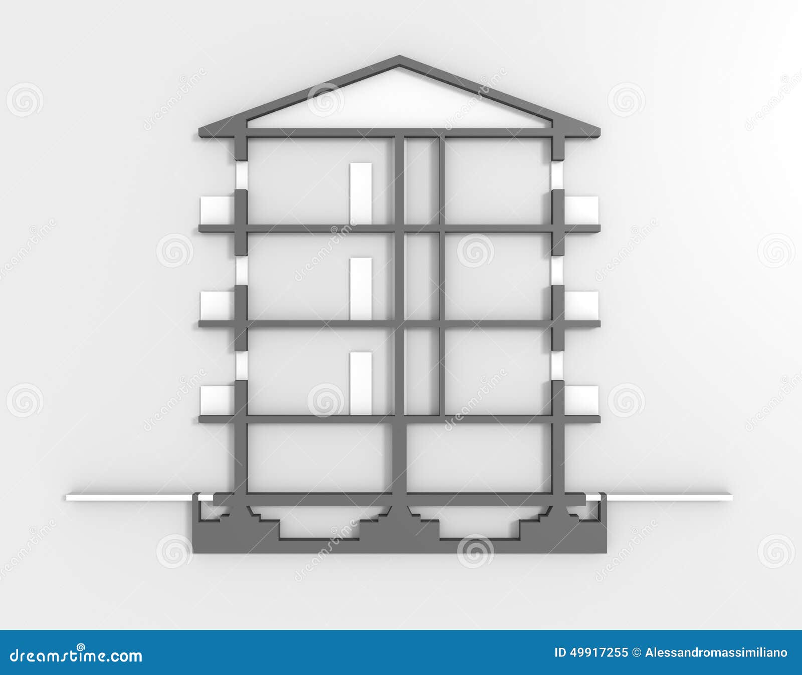 Building vertical section stock illustration. Illustration of ...