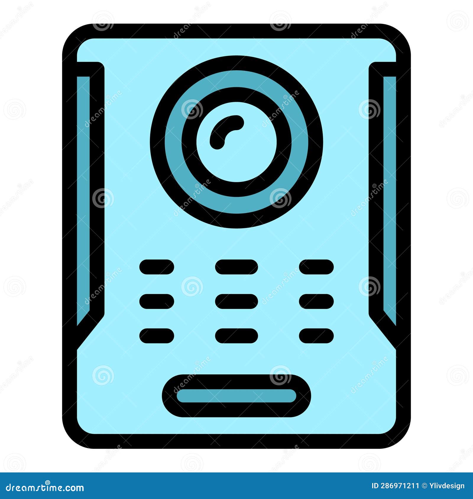Building Video Intercom Icon Vector Flat Stock Illustration ...