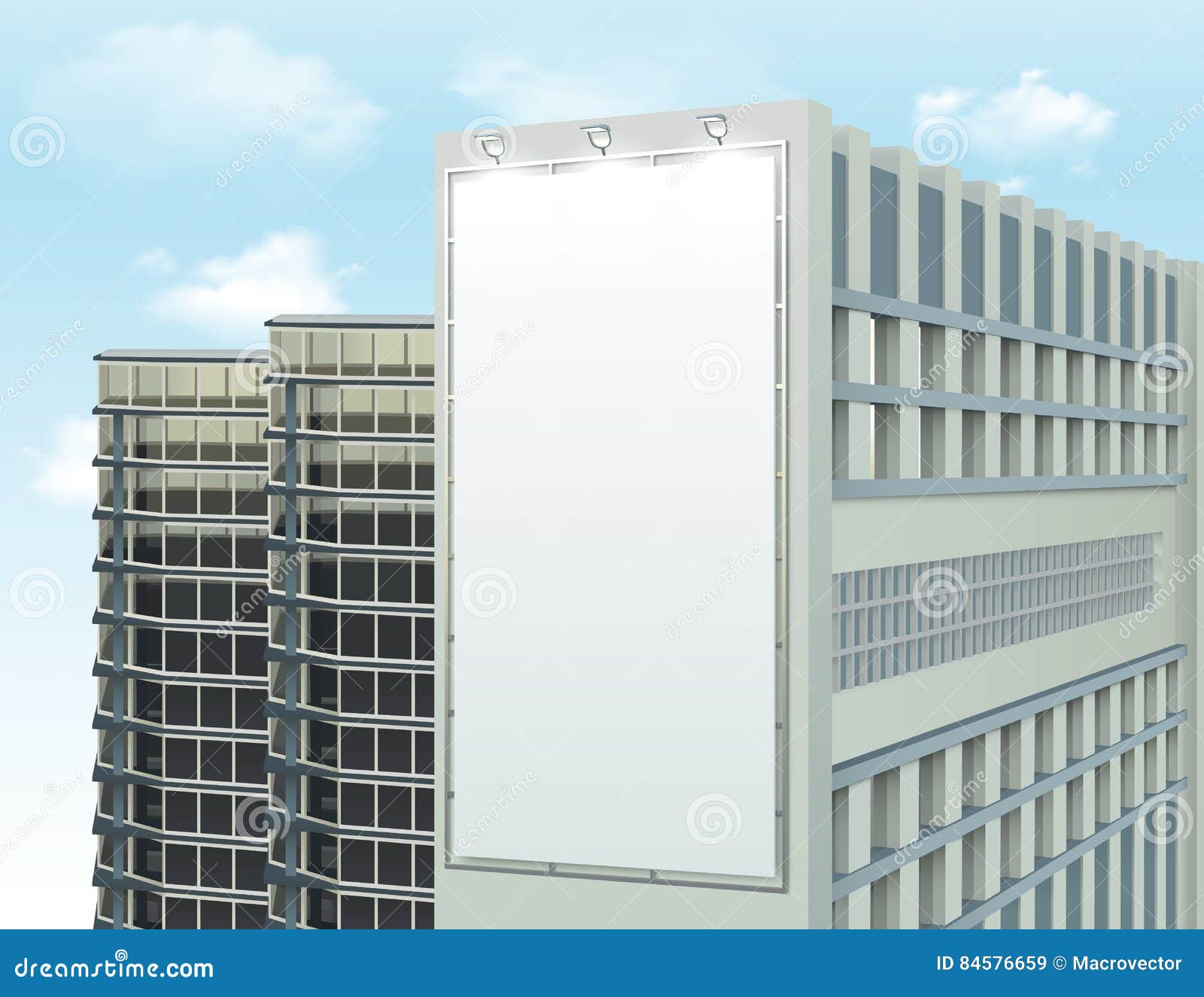 Building Wall Ad Space Composition Stock Vector - Illustration of ...