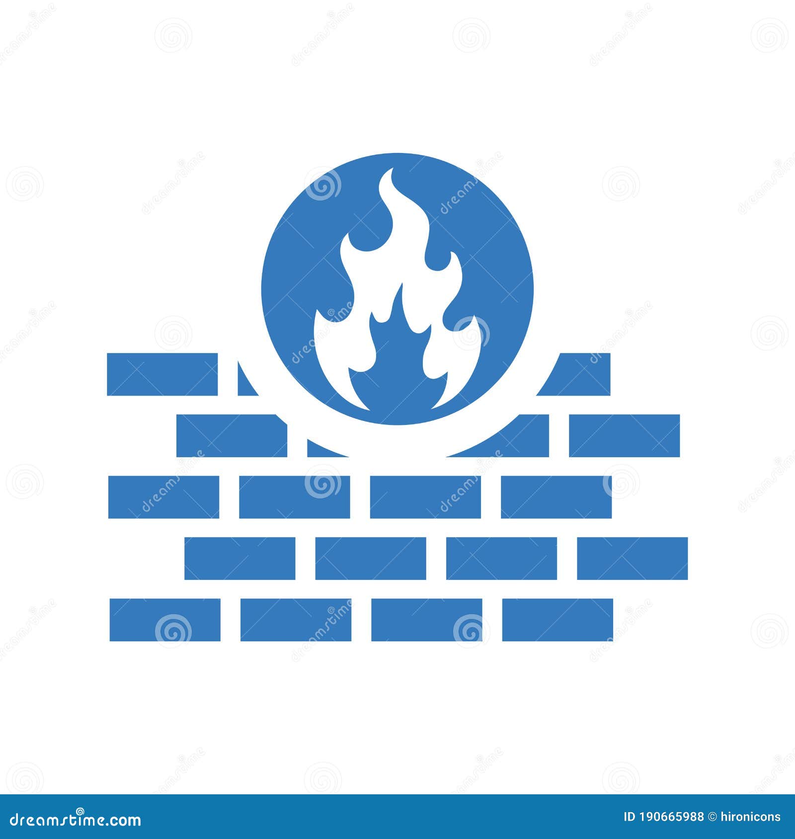 Building Wall Burning Icon / Blue Color Stock Vector - Illustration of ...