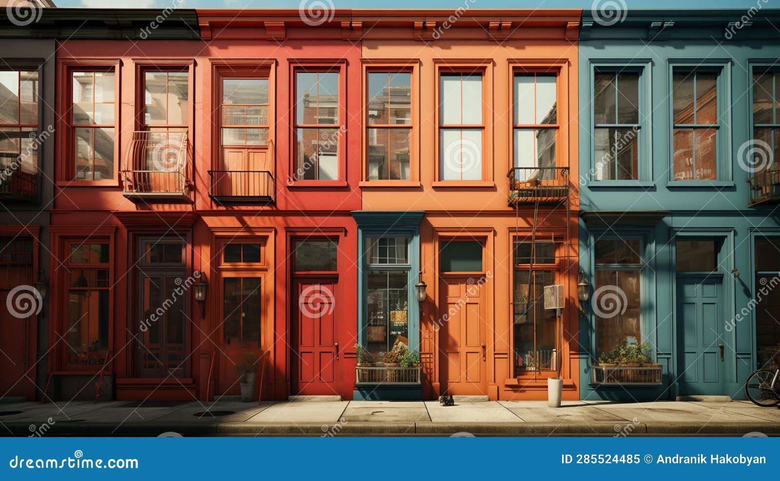 Building Wall Busy with Windows and Color. Generative Ai Stock Image ...