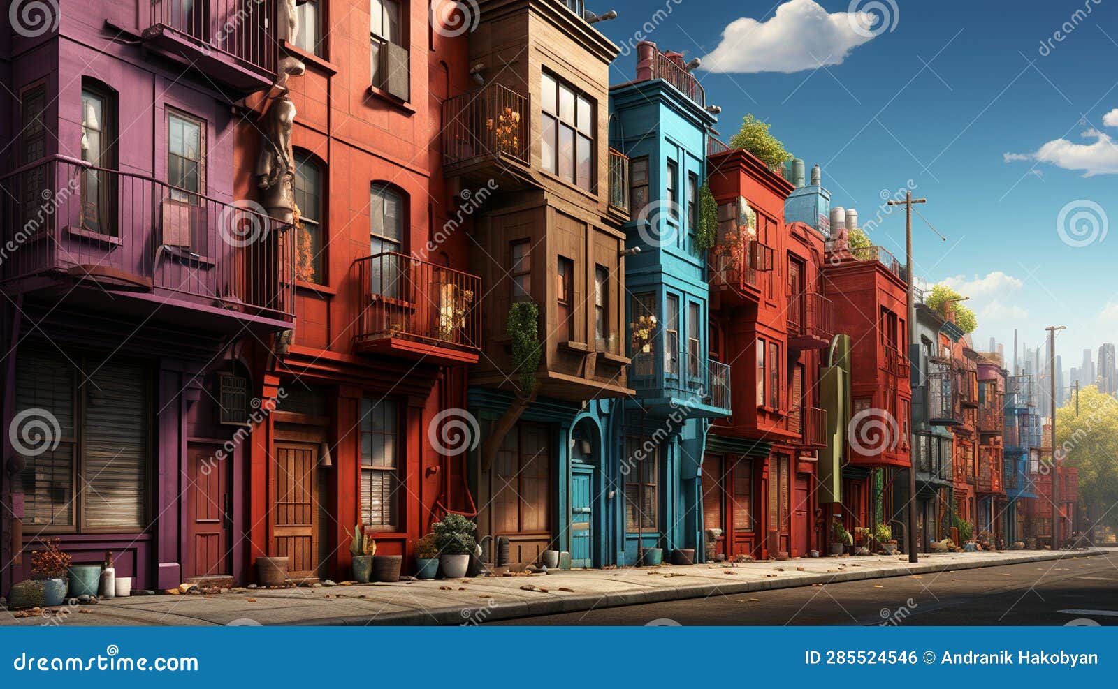 Building Wall Busy with Windows and Color. Generative Ai Stock Photo ...
