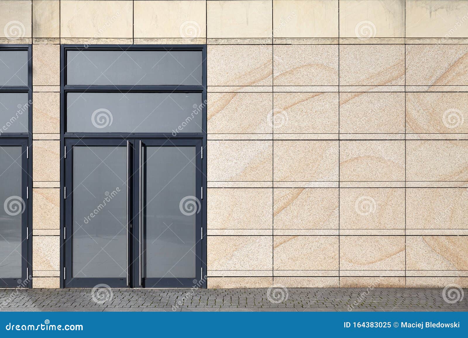 Building Wall with Closed Door Stock Image - Image of architecture ...