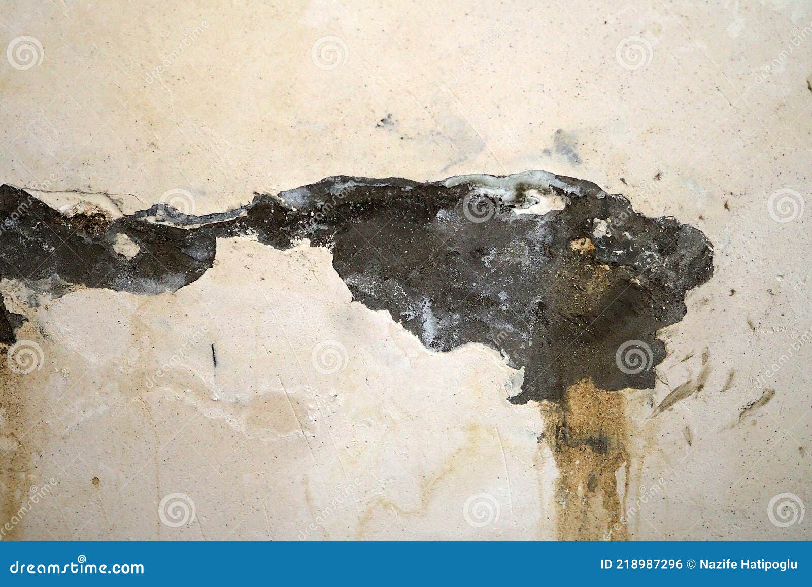 The Building Wall Damaged by Moisture and Water, Water and Moisture on ...