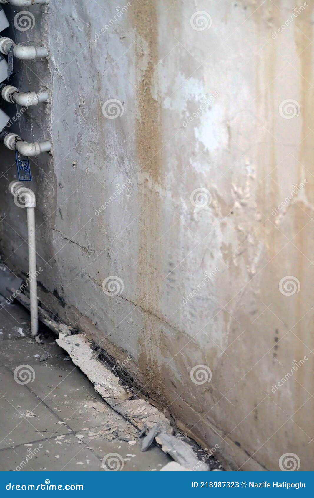 The Building Wall Damaged by Moisture and Water, Water and Moisture on ...