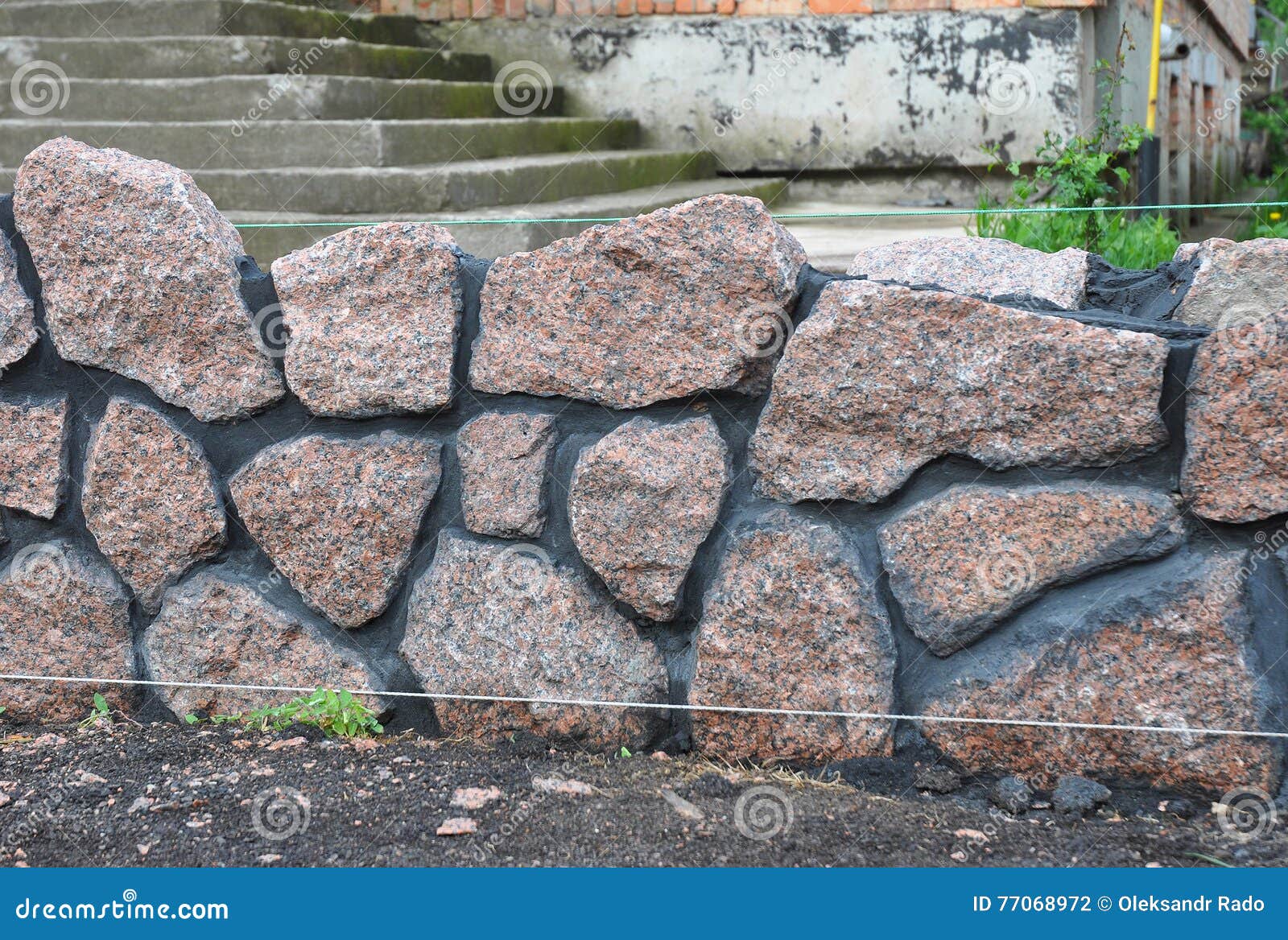 Building Wall from Granite Stone Stock Photo - Image of close ...