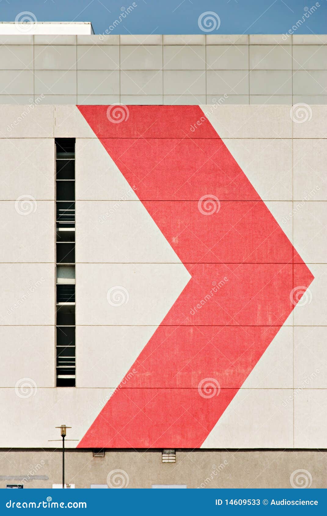 Building Wall with Red Arrow Stock Image - Image of empty, large: 14609533