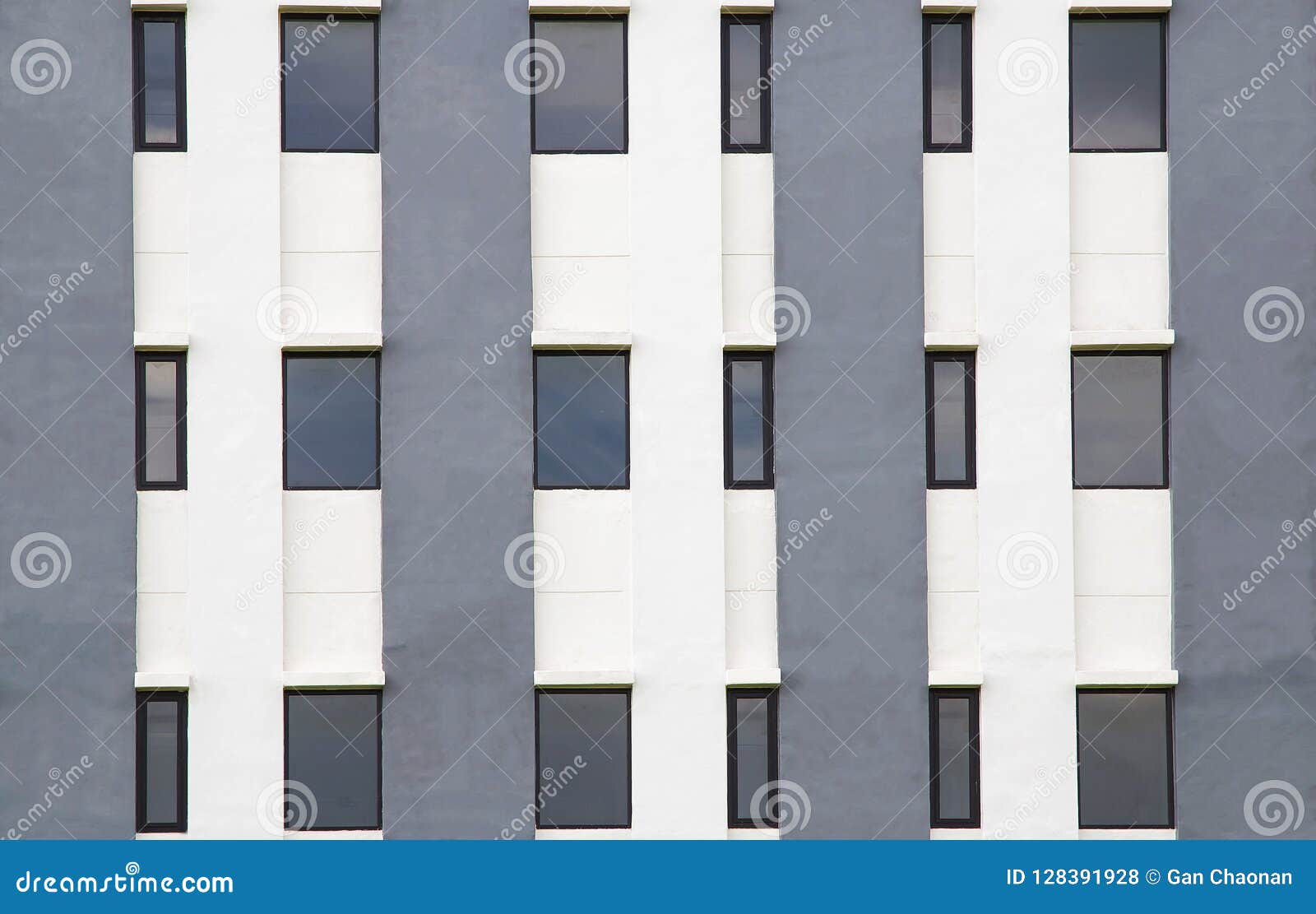 Building Wall Several Windows in a Row on Facade of Urban Office ...