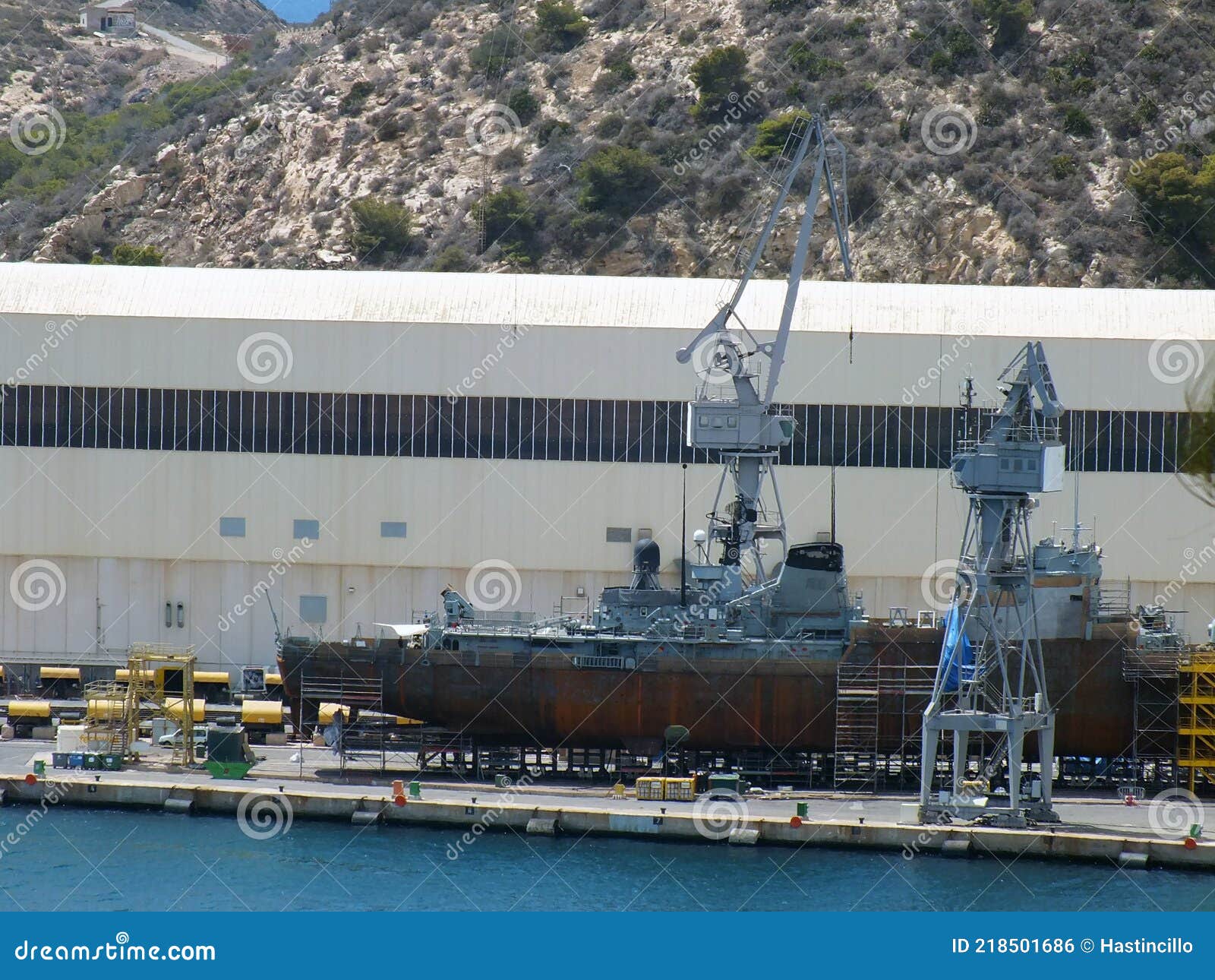 Building a Warship in Spain Stock Photo - Image of cartagena, yacht ...