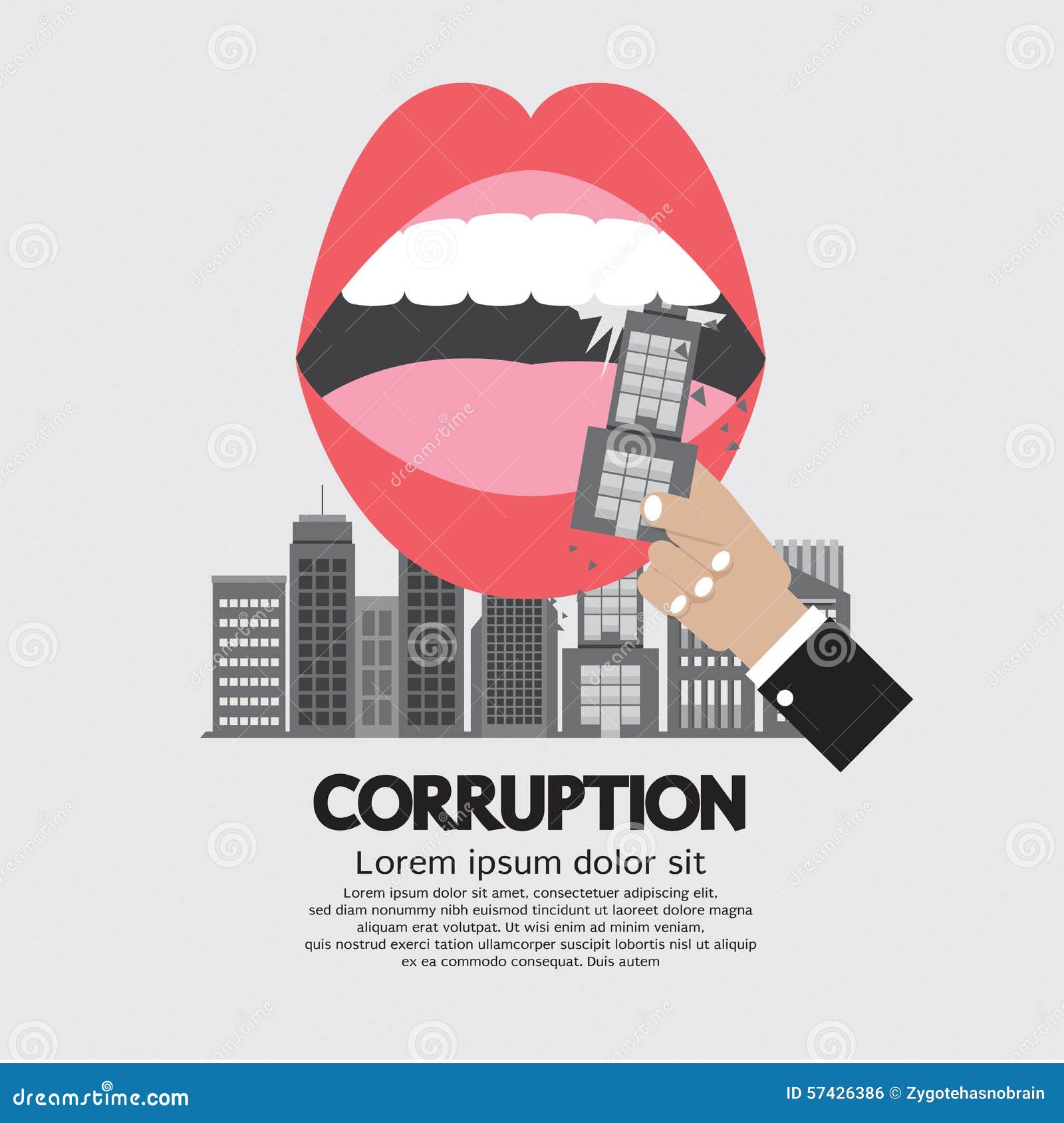 Building Was Eaten Corruption Concept. Stock Vector - Illustration of ...