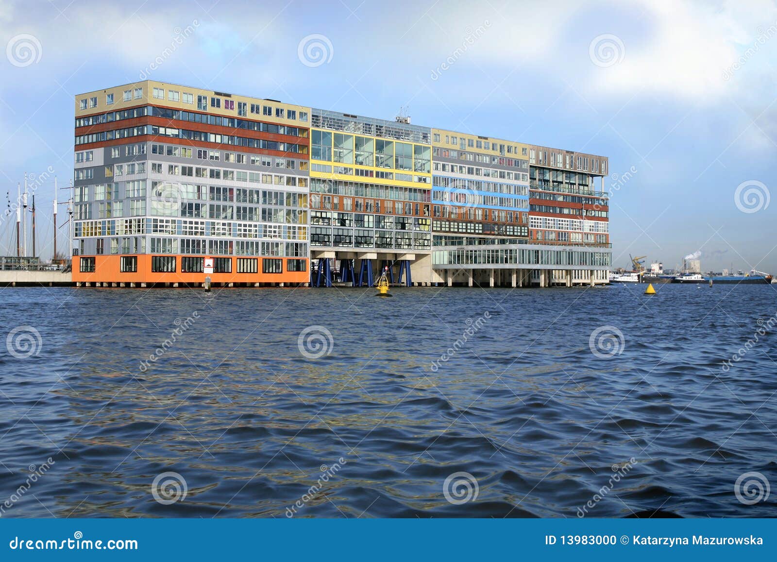 Building on Water in Amsterdam. Stock Photo - Image of euro, canal ...