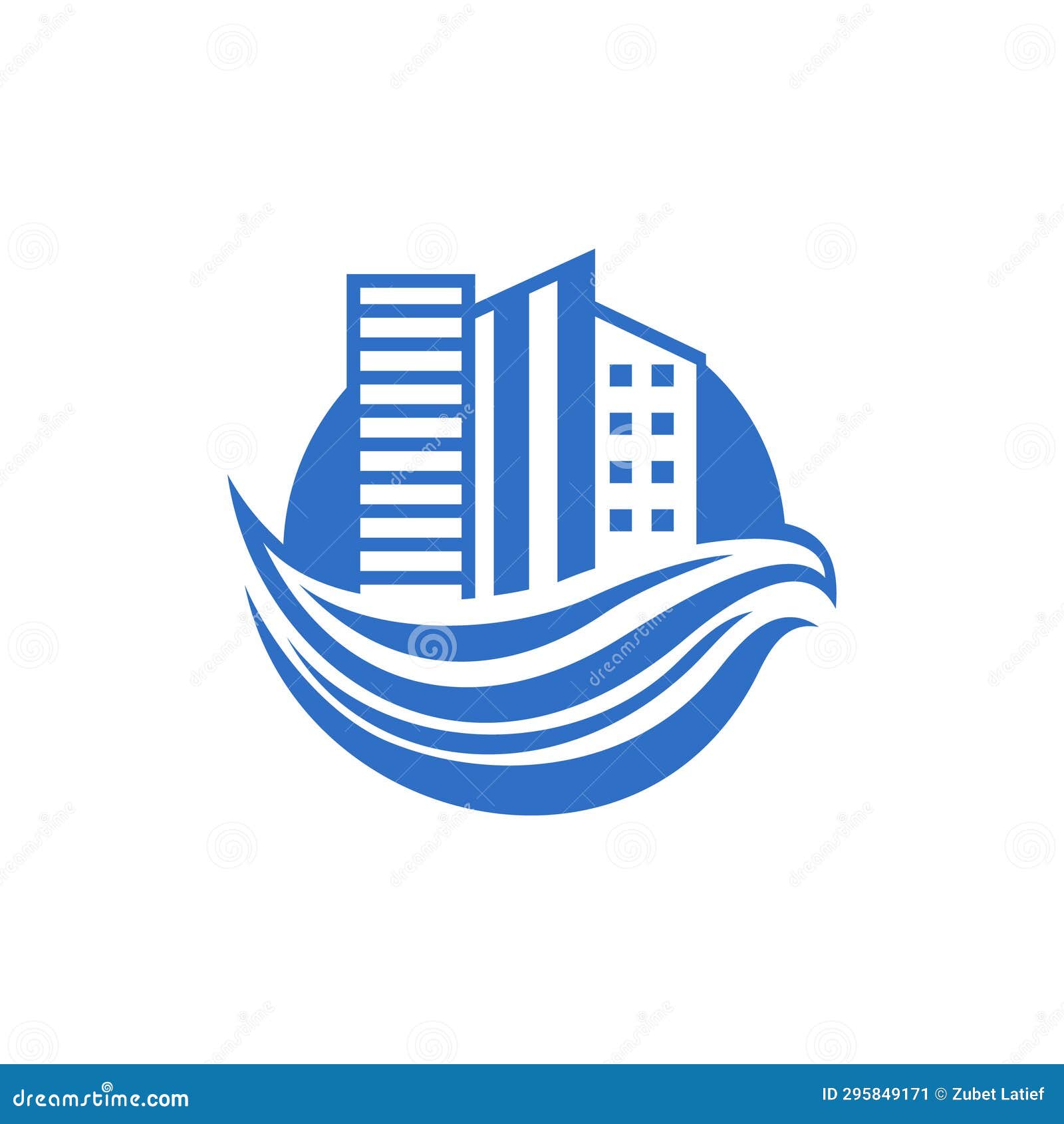 Building Wave Circle Modern Simple Logo Stock Vector - Illustration of ...
