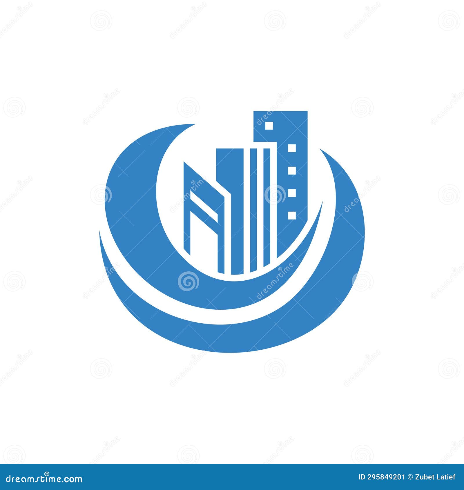 Building Wave Round Modern Creative Logo Stock Vector - Illustration of ...