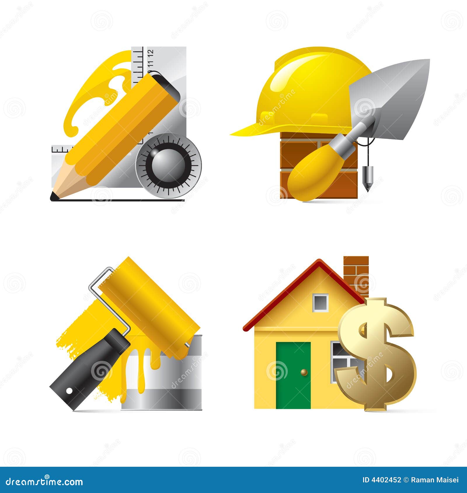 Building Renewal Line Icons Collection. Revitalization, Renovation ...